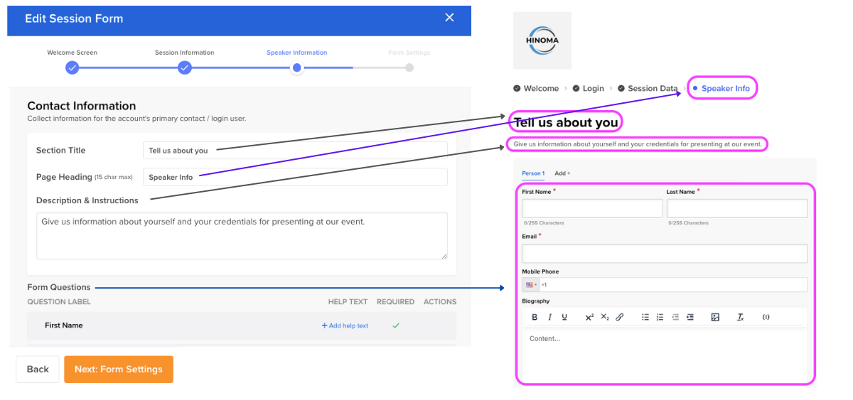 Create a session submission form